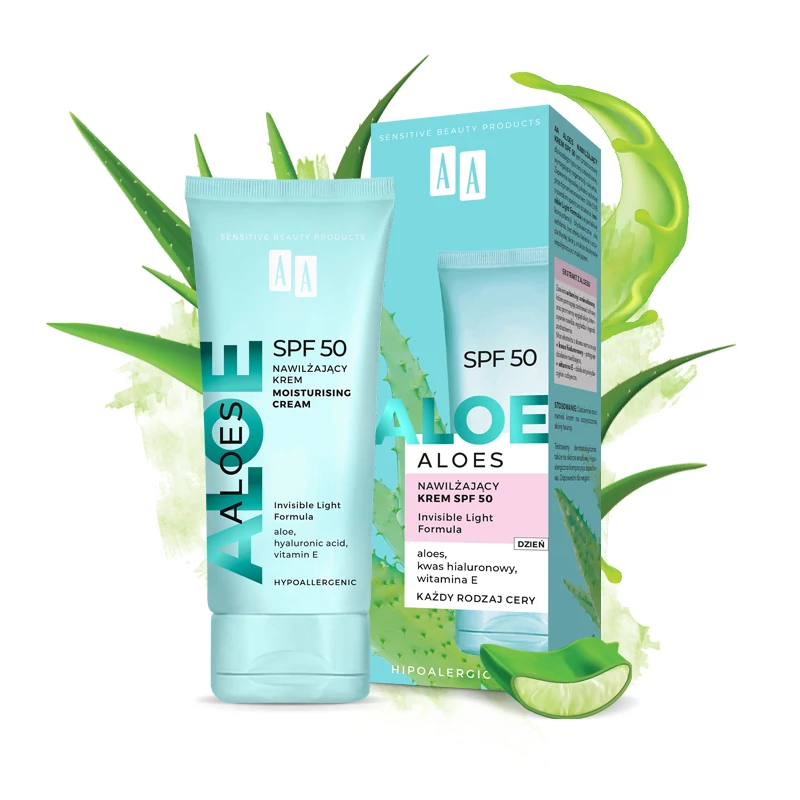 AA ALOE - Fényvédő és hidratáló hatású arckrém 100% aloe vera kivonattal SPF 50, 40 ml - Kedvenc ...